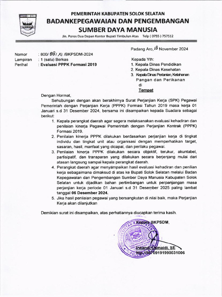 Evaluasi PPPK 2019 SPK 2025 | PDF