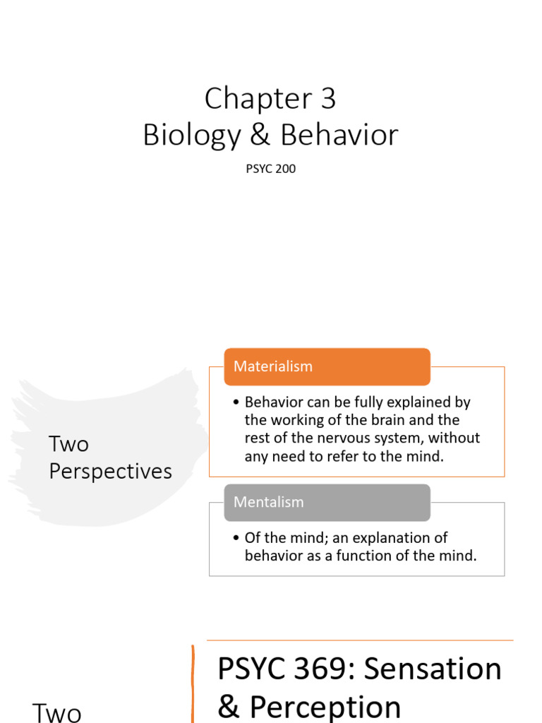 Chapter 3 Biology & Behavior | PDF | Inhibitory Postsynaptic Potential ...