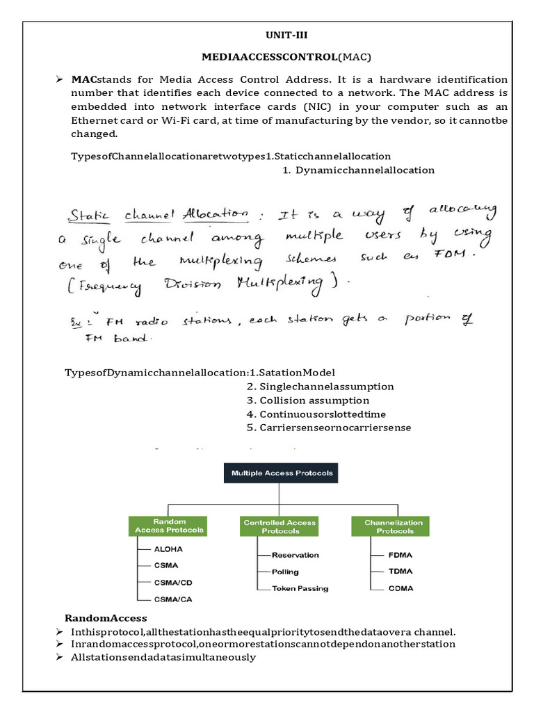 CN-Material-UNIT- 3 | PDF | Channel Access Method | Computer Network