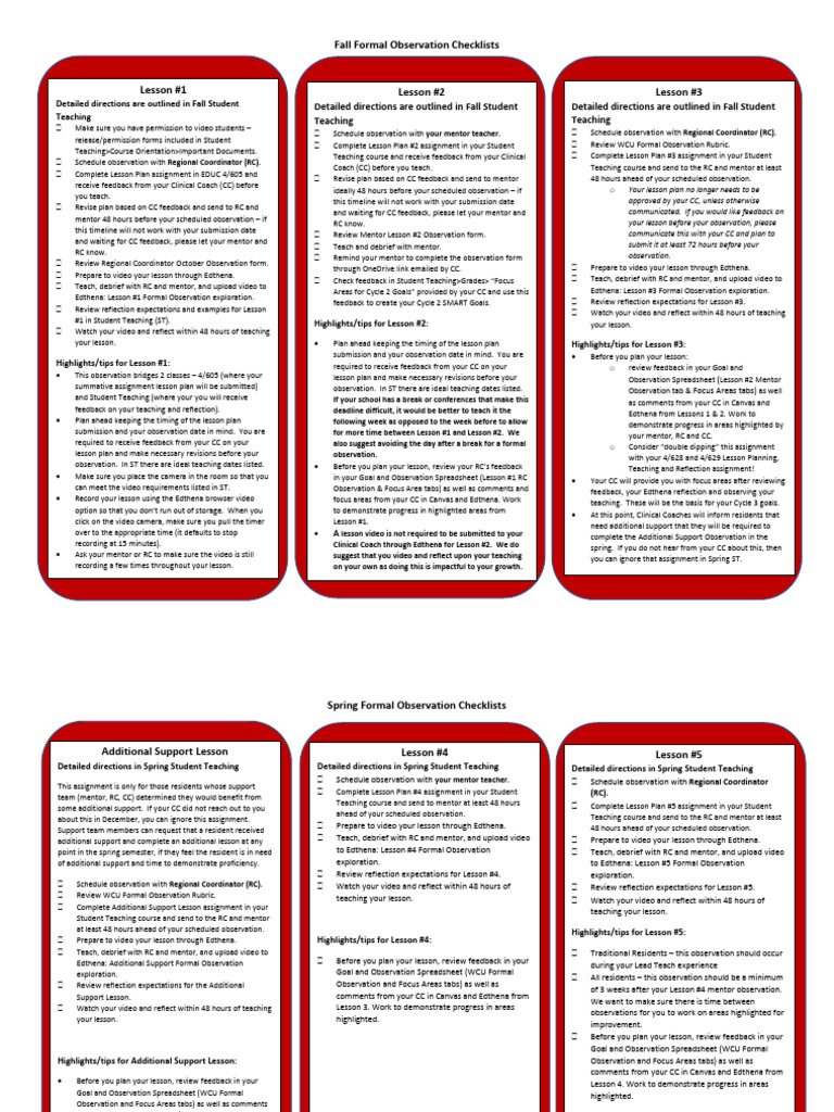 Formal Observation Checklists | PDF | Lesson Plan