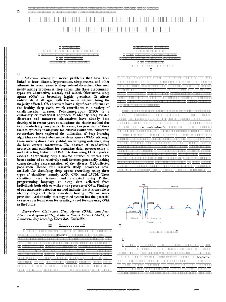Obstructive Sleep Apnea Detection From ECG Signals With Deep Learning | PDF | Sensitivity And ...