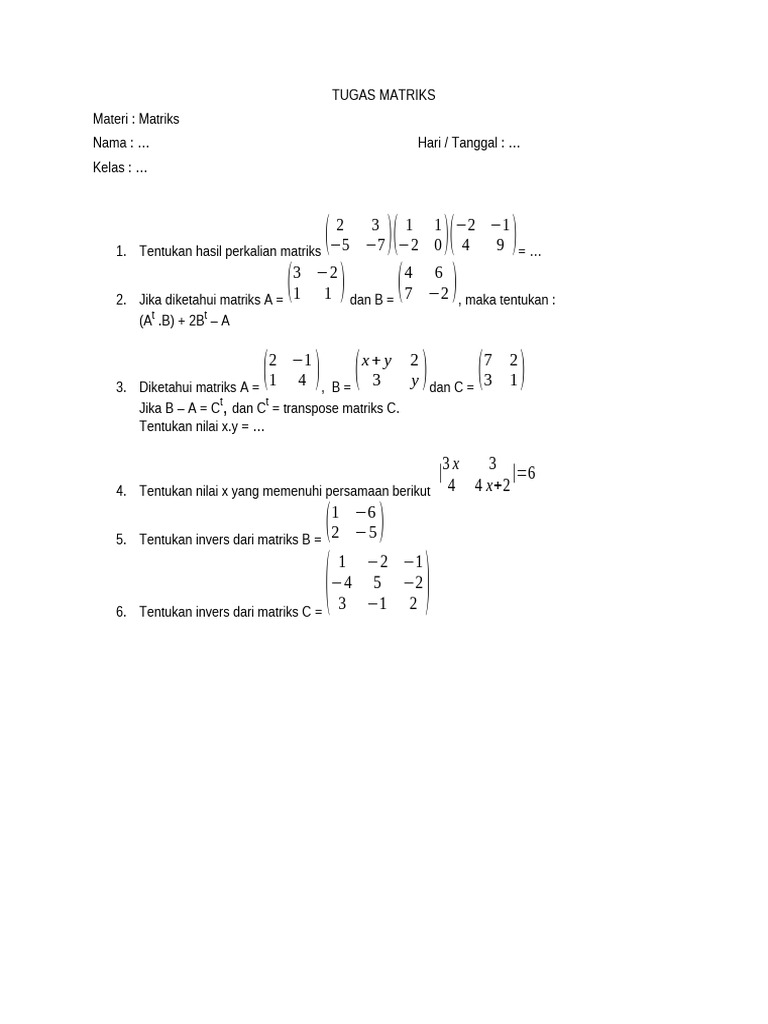 Tugas Matriks | PDF