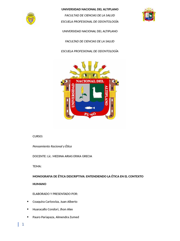 Monografia de Etica Descriptiva | PDF | Moralidad | Empirismo