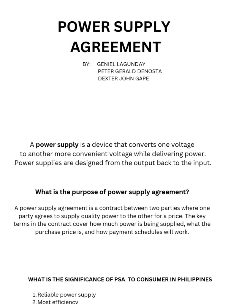 14 - Power Supply Agreement | PDF | Power (Physics) | Power Supply