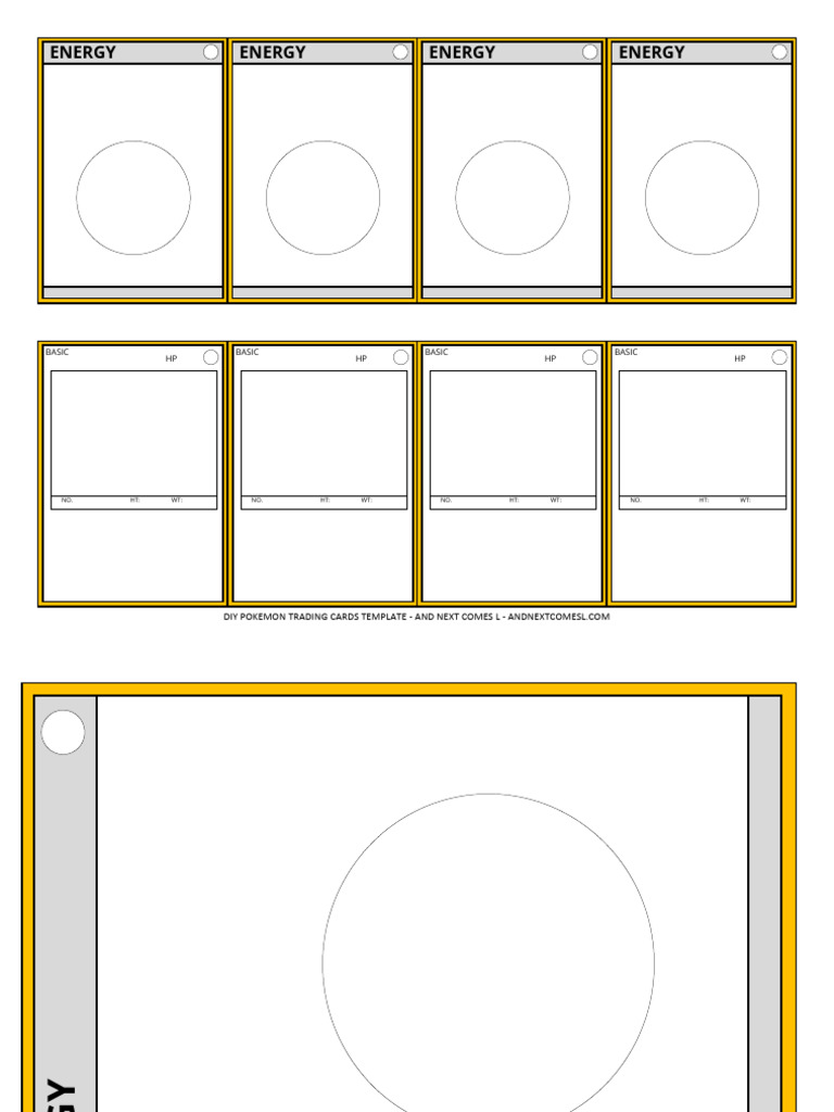 Design Your Own Pokemon Cards Templates | PDF