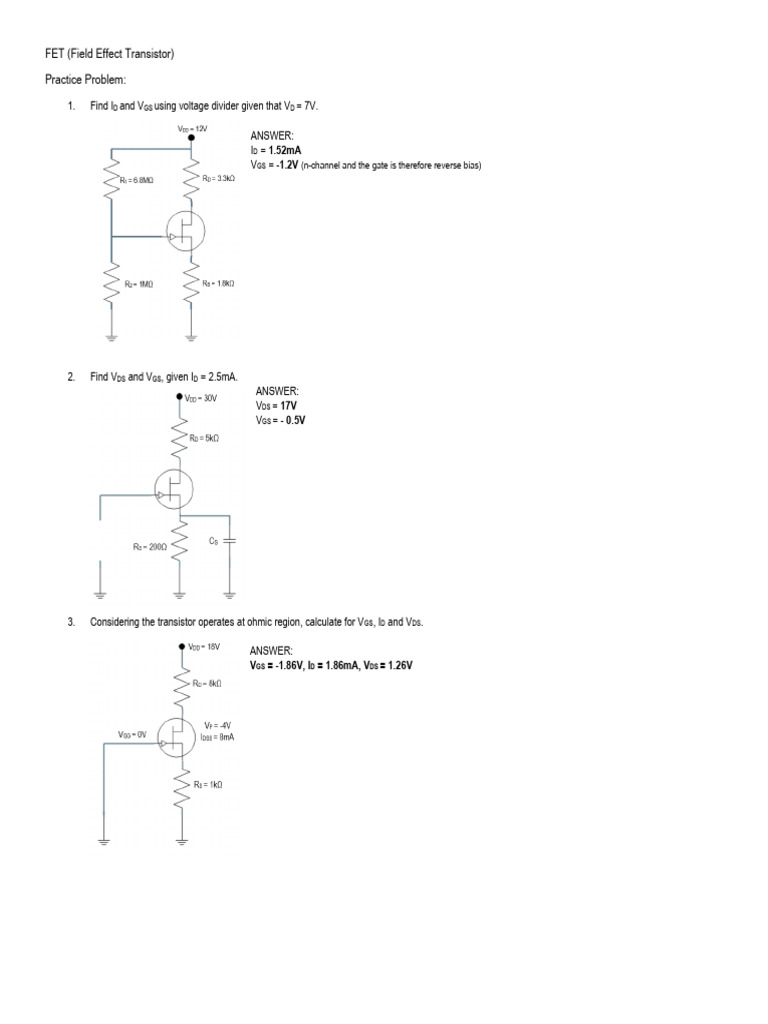 FET_Practice Problem | PDF FET_Practice Problem | PDF