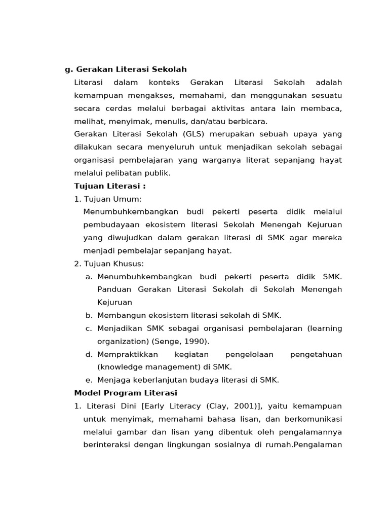 Gerakan Literasi Sekolah di SMK | PDF