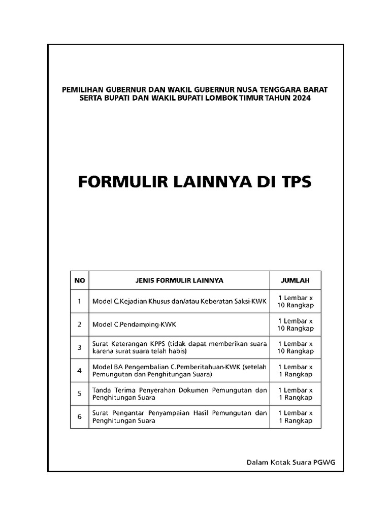 Formulir - 520300 - Kpps - 5 Kejadian Khusus | PDF