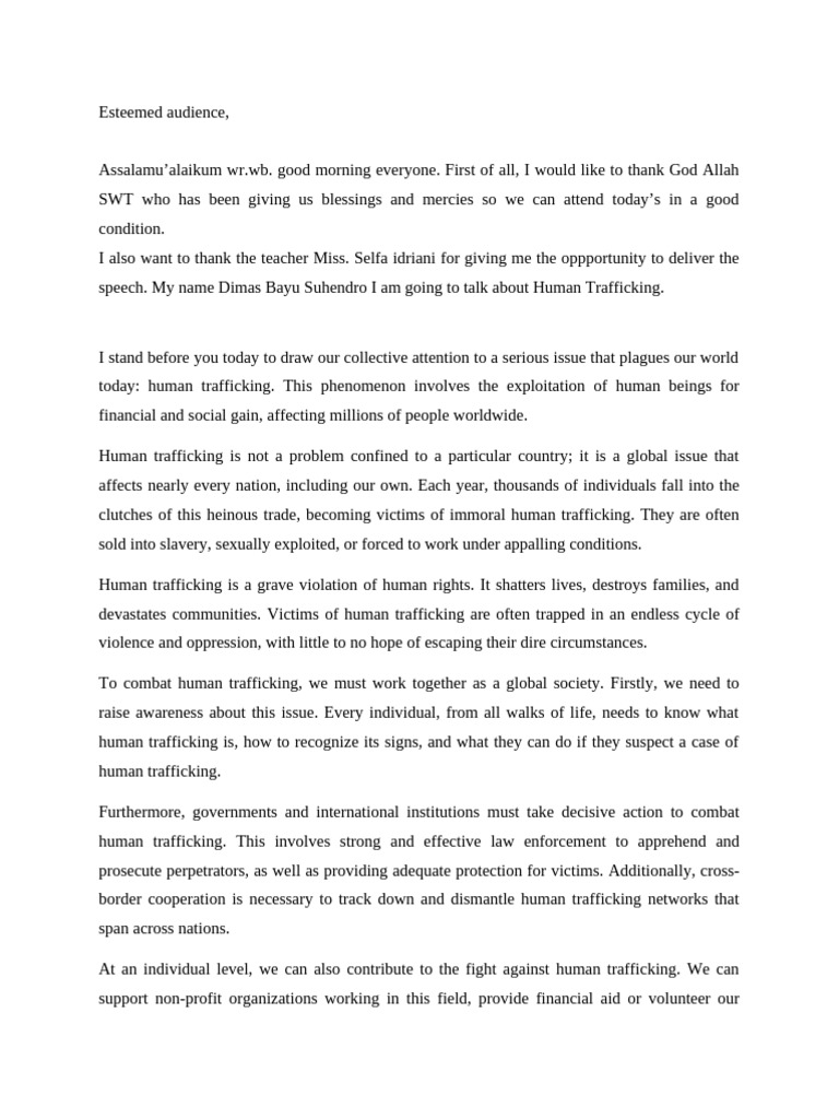 Script PF Human Trafficking | PDF | Human Trafficking | Aggression