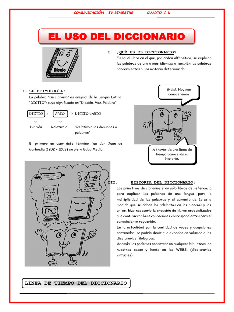 SESION N° 3 - IV BIMESTRE- EL USO DEL DICCIONARIO-1 | PDF | Diccionario ...