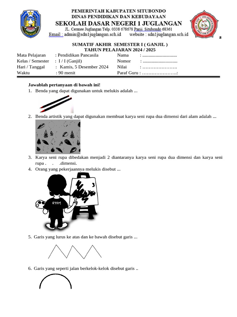 SAS SENI RUPA KELAS 1 | PDF