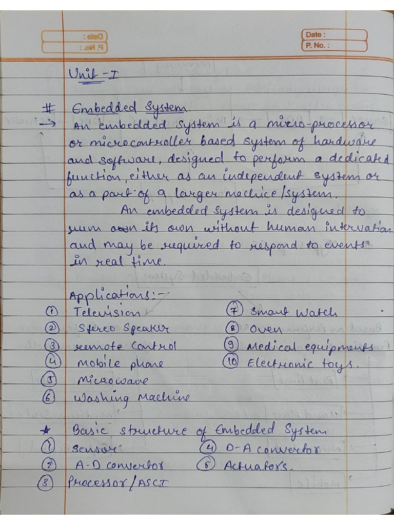 Embedded Unit - 1 | PDF