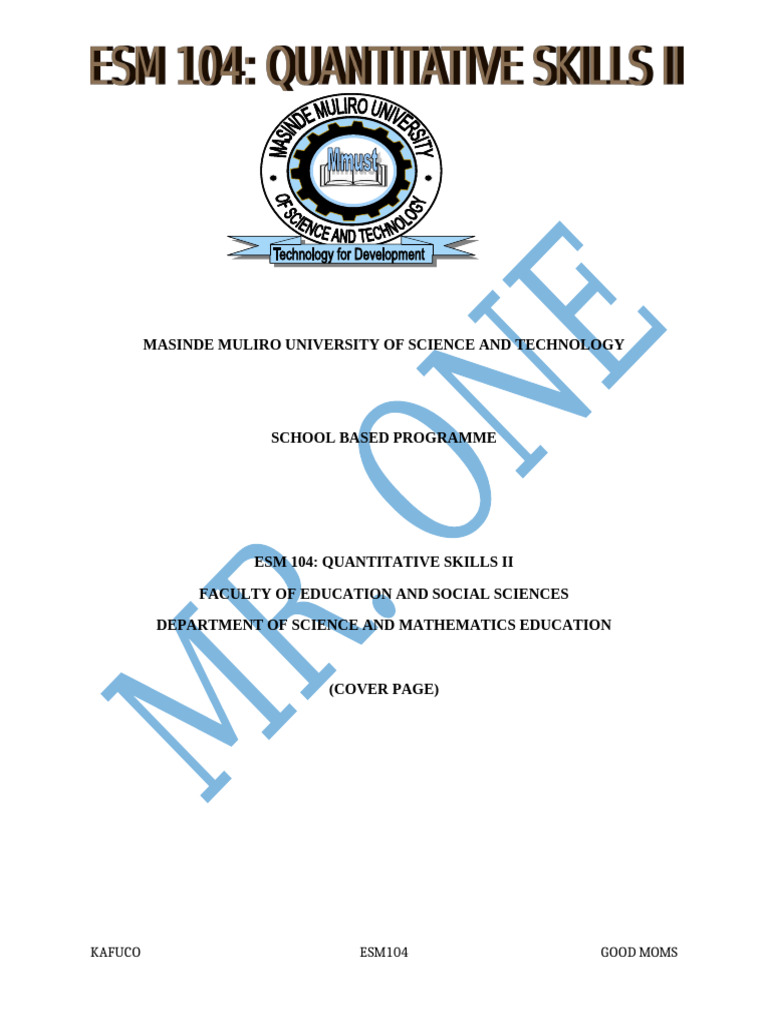 Esm 104 Quantitative Skills General | PDF | Debits And Credits | Bookkeeping