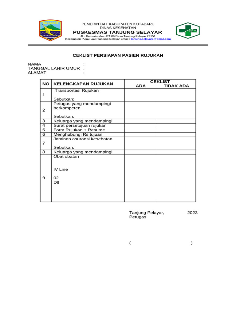 Ceklist rujukan | PDF