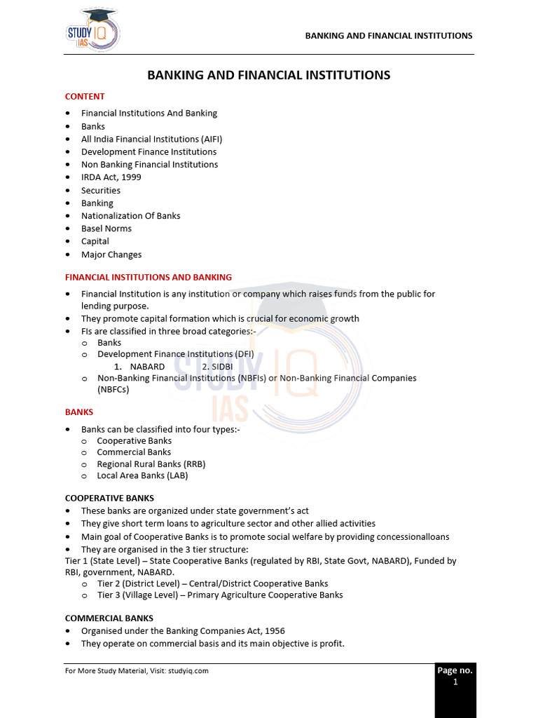L1 - Banking and Monetary Policy | PDF | Reserve Bank Of India ...