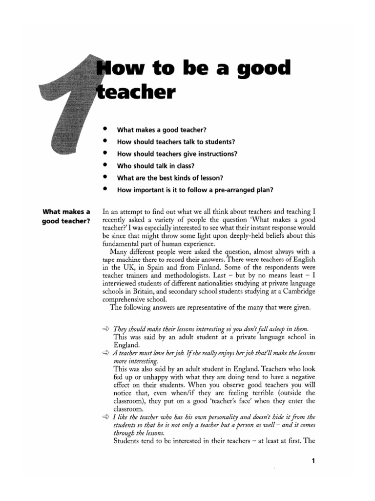 I.3 - Being A Teacher (Assignment) | PDF