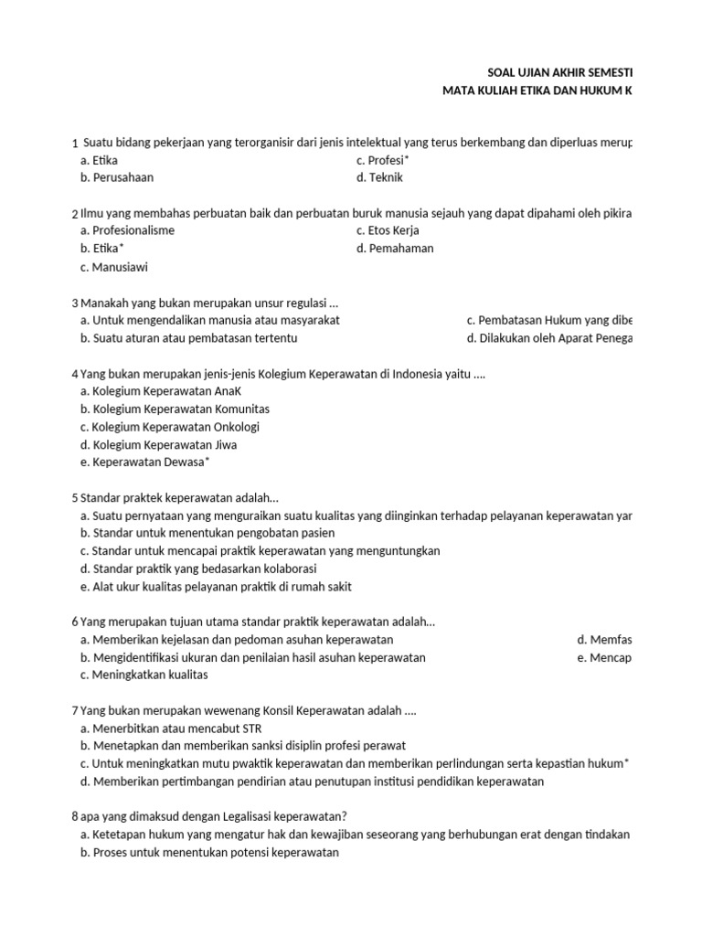 Soal Uas Etika | PDF