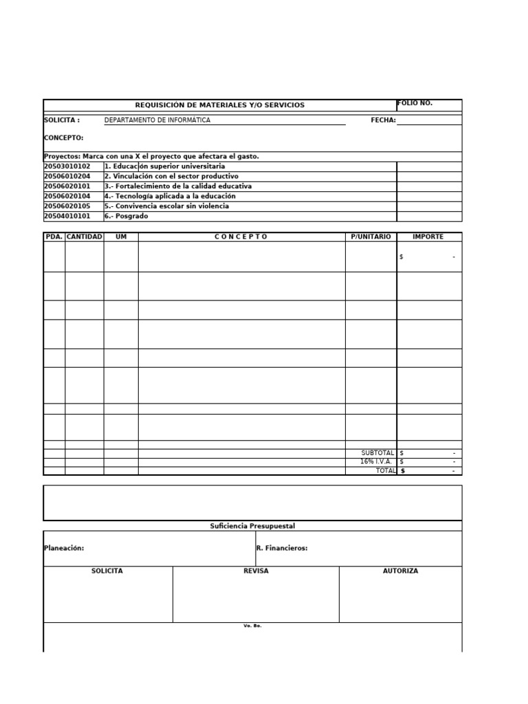 Requisición Formato | PDF