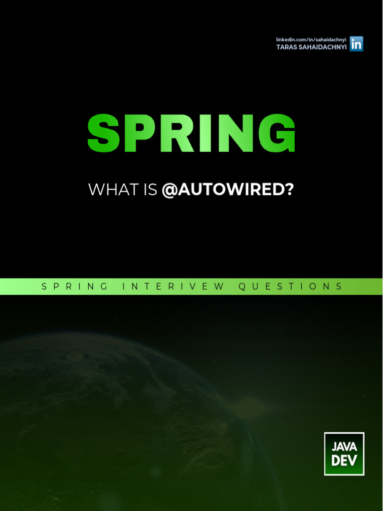 Spring - What Is @autowired | PDF | Constructor (Object Oriented Programming) | Programming