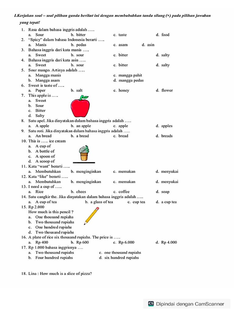 Sas Bahasa Inggris Kelas 5 Sem 1 Kurmer | PDF