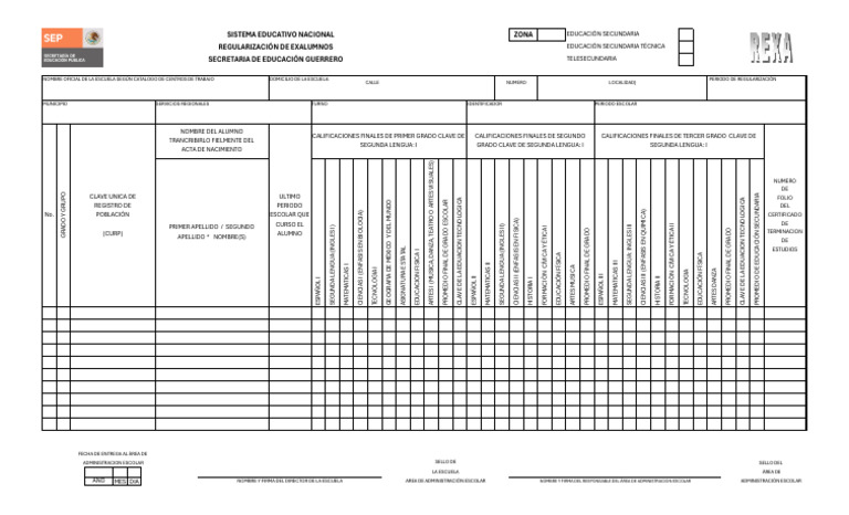 REXA | PDF | Educación Secundaria