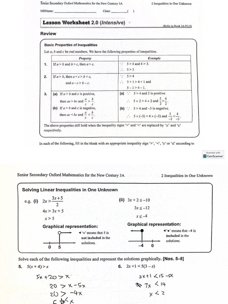 Chapter 2 Inequalities In One Unknown Pdf