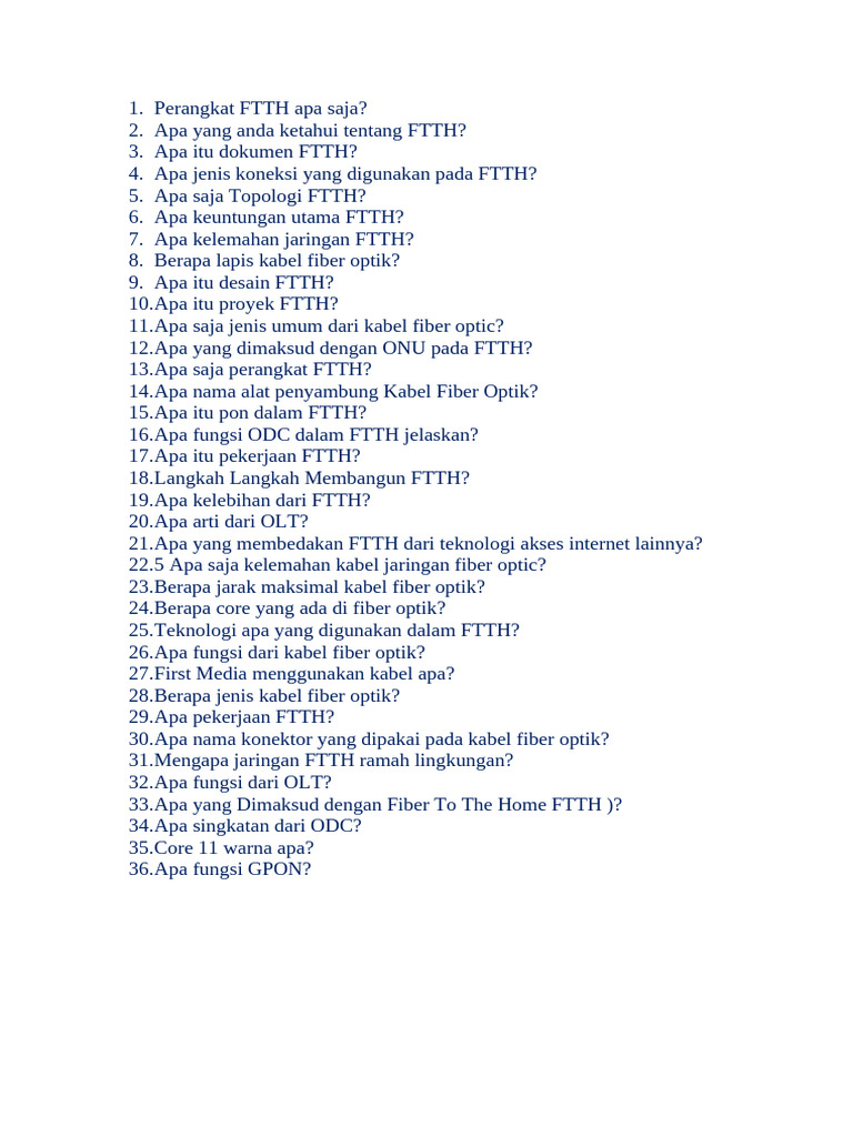 Perangkat FTTH Apa Saja | PDF