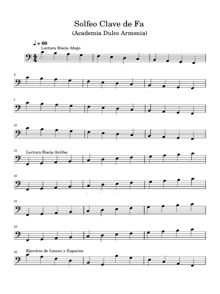 Solfeo Clave Fa | PDF