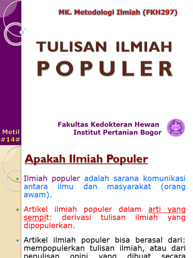 Panduan Menulis Ilmiah Populer | PDF