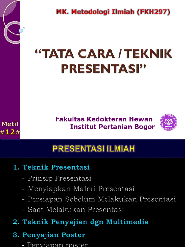 Materi 12# Tata Cara Presentasi Ilmiah | PDF