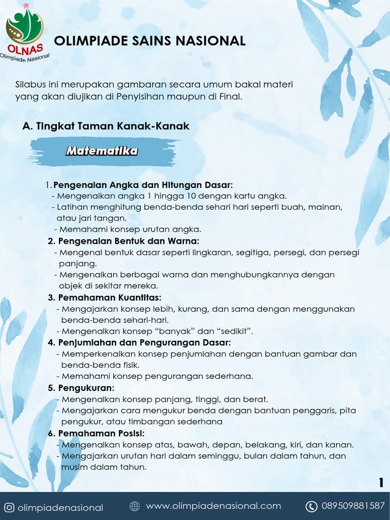 Silabus Olnas 2025 | PDF