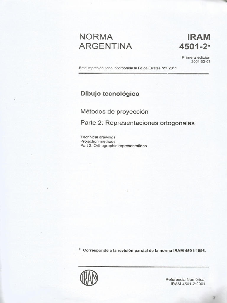 Norma IRAM 4501-2 - Metodos de Proyecci-n - Representaciones Ortogonales | PDF