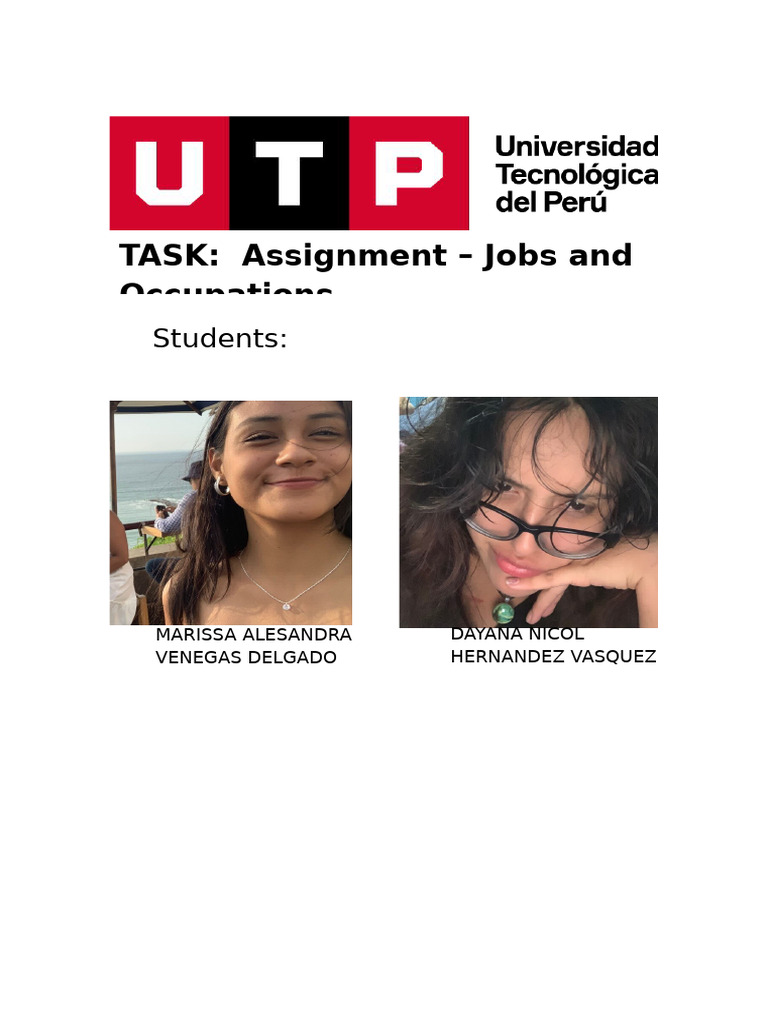 Task Assignment - Jobs and Occupations | PDF