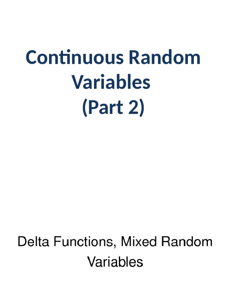2 1ContinuousRandomVariables 2 | PDF