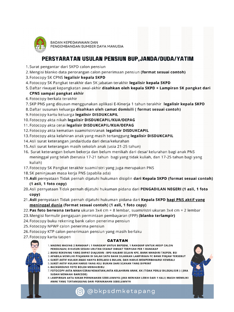 Syarat Pensiun Bup, Janda, Duda, Yatim | PDF