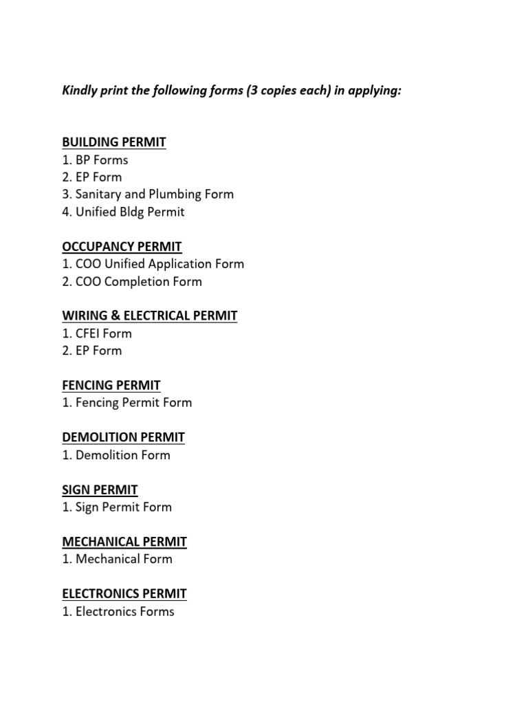 Essential Permit Application Forms | PDF