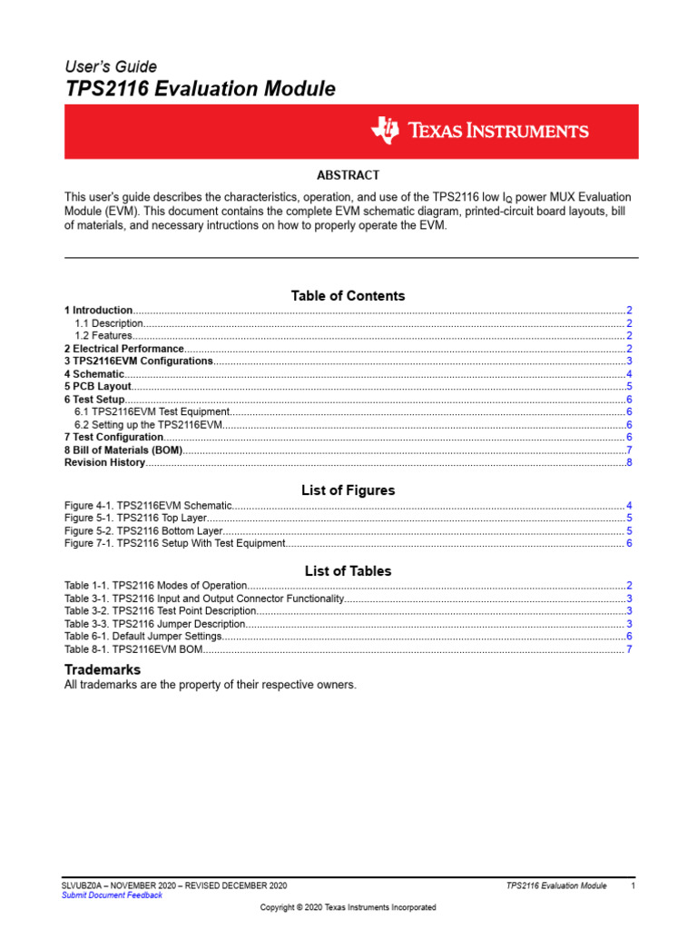 TPS2116 - 1.6V-5.5V - 40 mΩ-2.5A - in2x-out1x | PDF | Electrical ...
