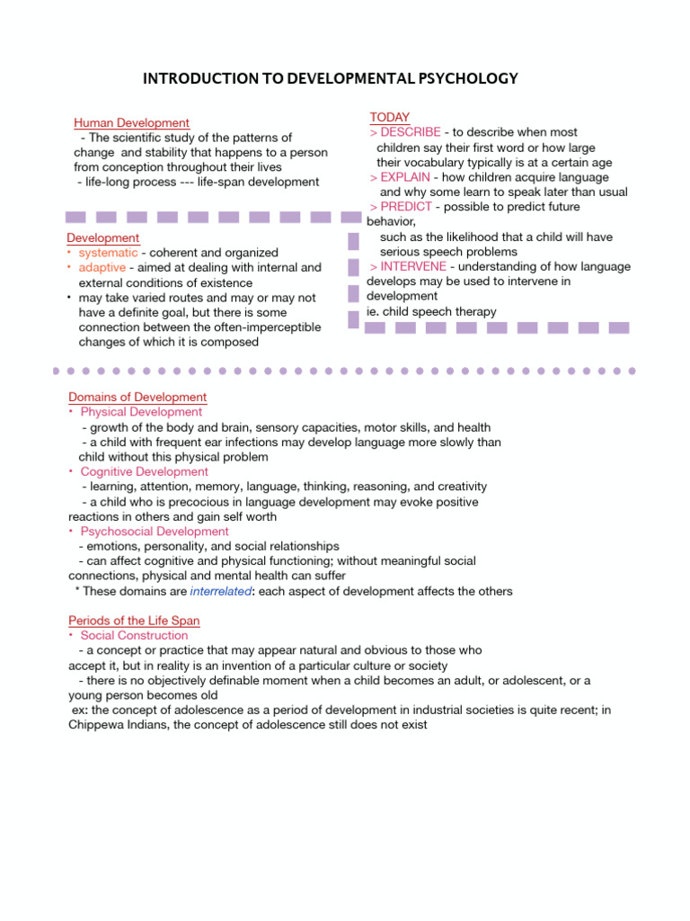 Introduction to developmental psychology notes | PDF | Id | Behaviorism
