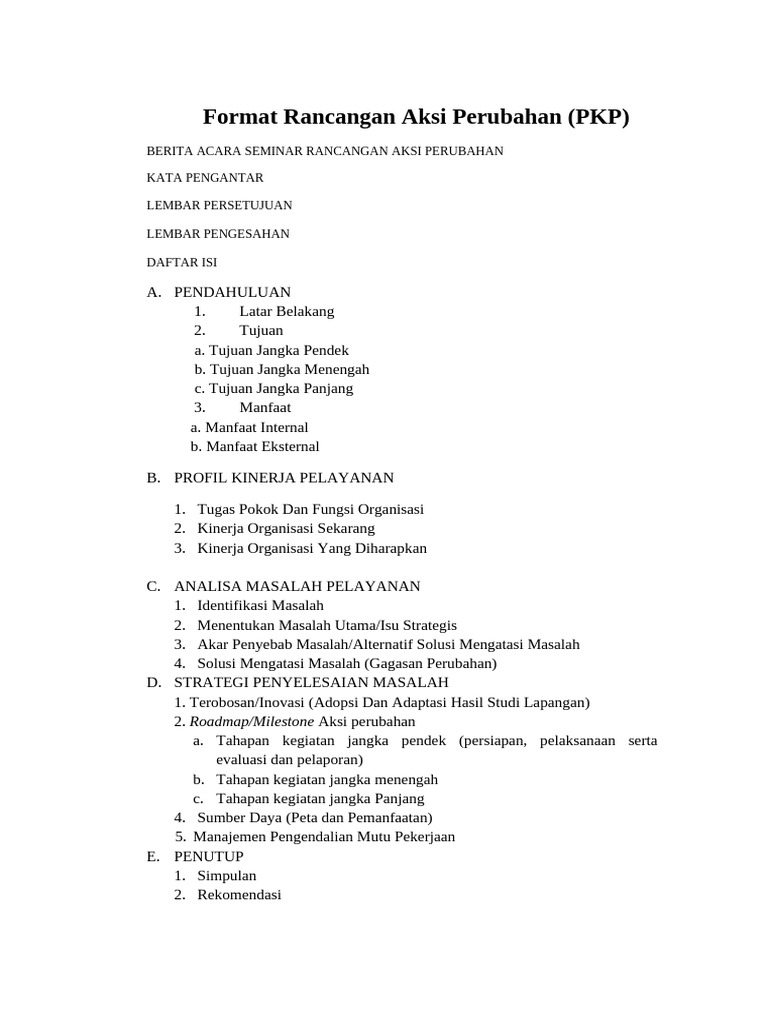 Daftar Isi Dan Ketentuan Penulisan PKP | PDF