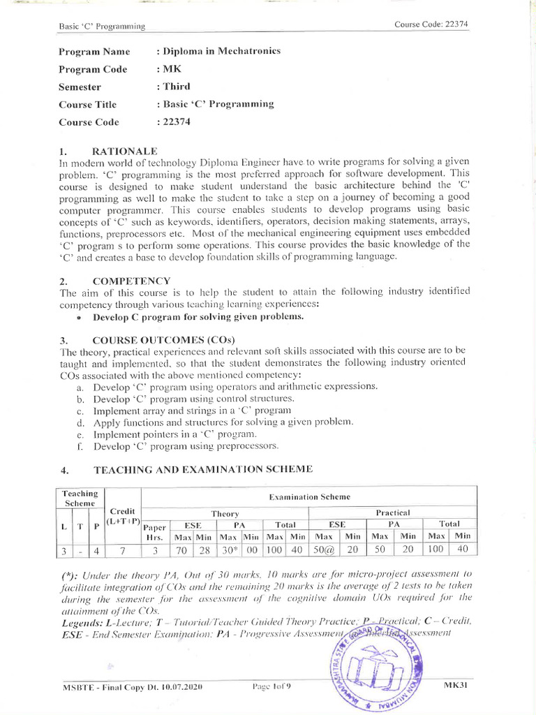 Basic C Programming - 2 | PDF