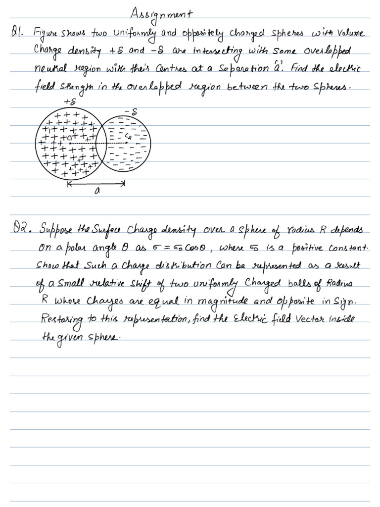 Electrostatics_Assignment 2 | PDF