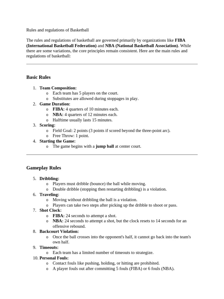 Basketball and Volleyball Rules Overview | PDF | Volleyball | Sports ...