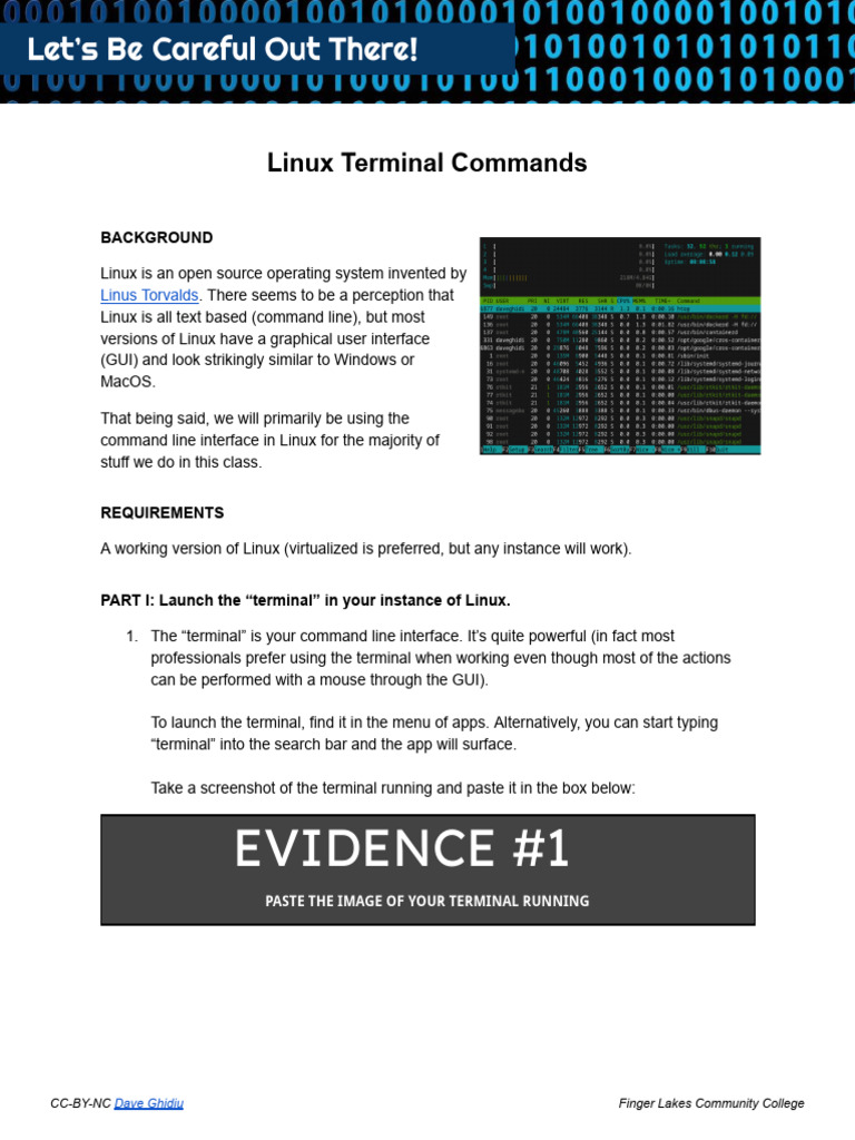 Copy of FLCC - CSC-270 - CH01 - Lab - Linux Terminal Commands | PDF | Computer File | Graphical ...