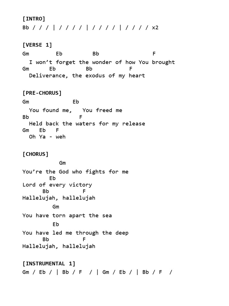 Egypt - Bethel Music Chords Lyrics Living Faith Worship Key of BB | PDF