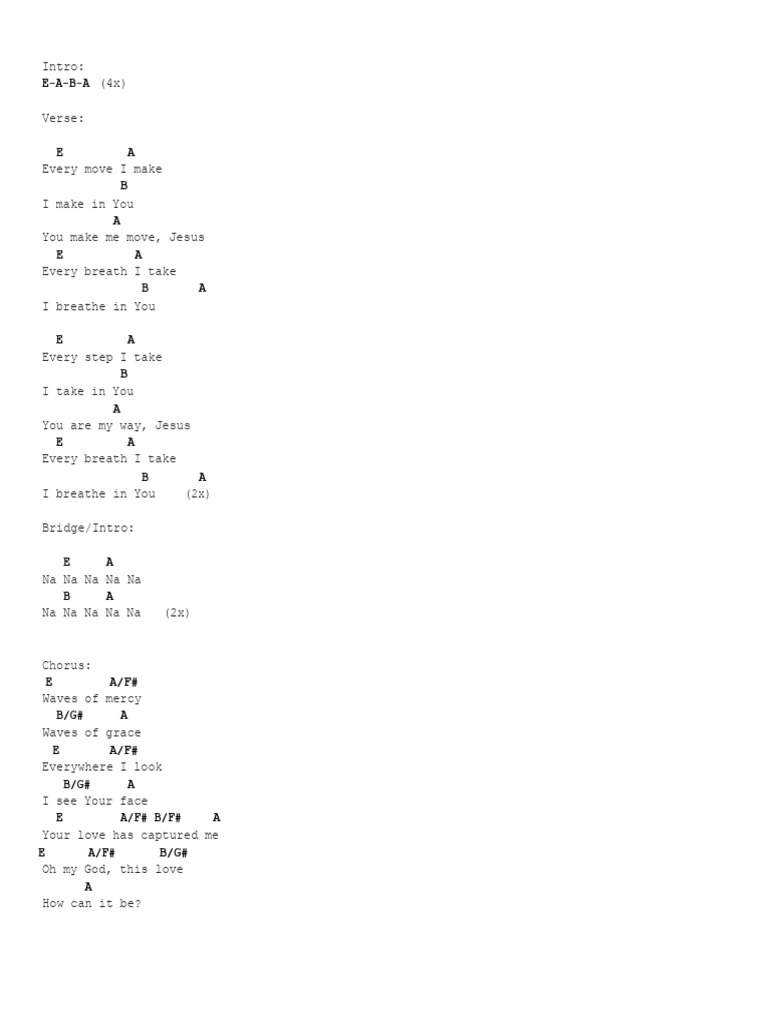 Every Move I Make - Integrity Worship Singers Lyrics Chords Key of E | PDF