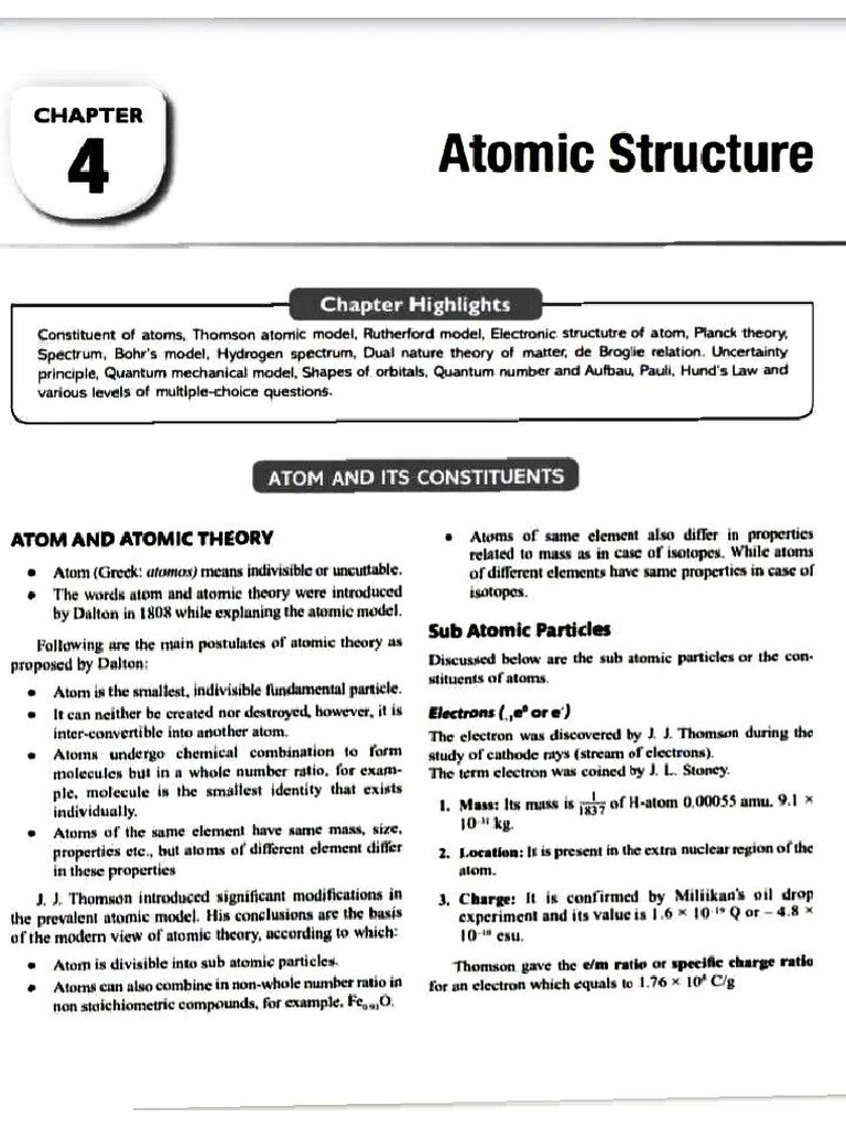 CHEm Atomic Structure | PDF
