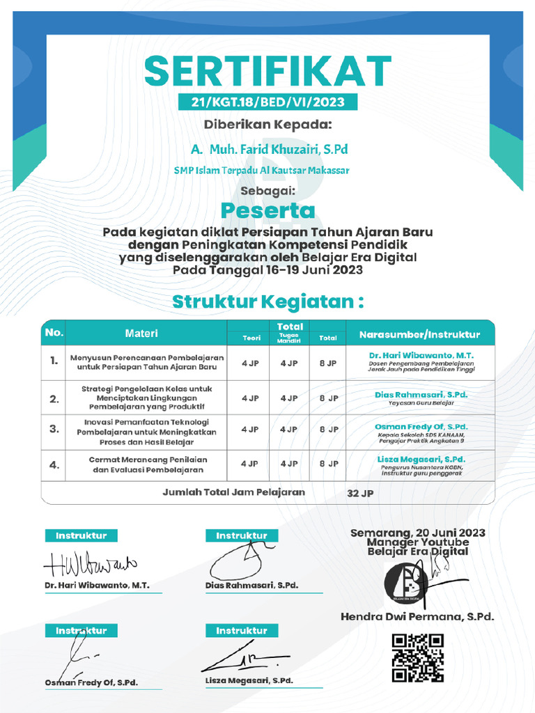 Contoh Sertifikat | PDF