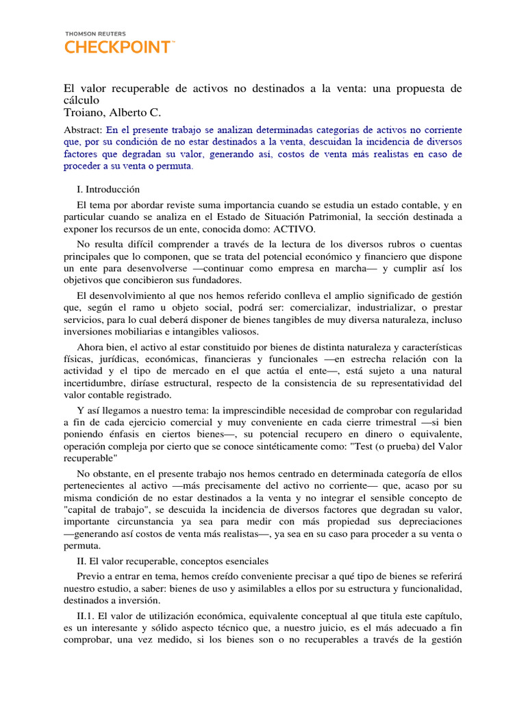 El-valor-recuperable-de-activos-no-destinados-a-la-venta-una-propuesta-de-calculo-1 | PDF ...
