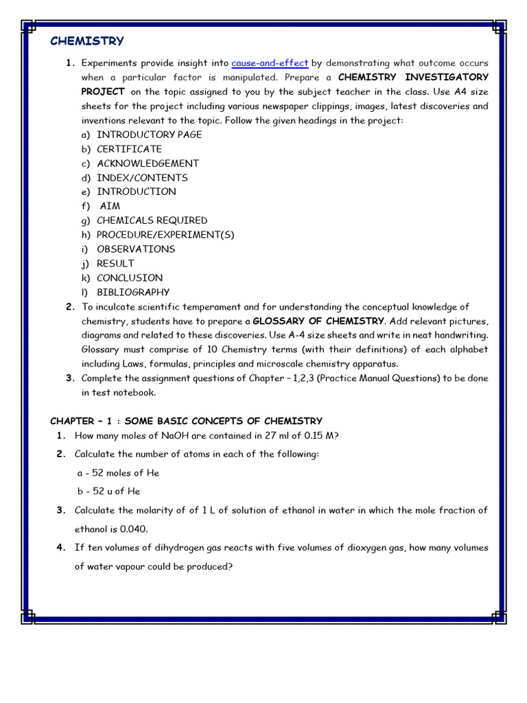 Home work class 11 | PDF | Chemistry | Magnesium