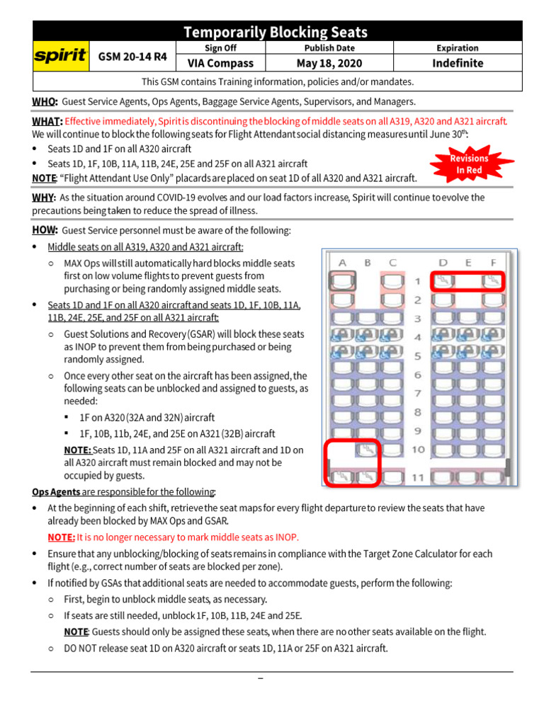 GSM 20-14 R4 - Temporarily Blocking Seats | PDF